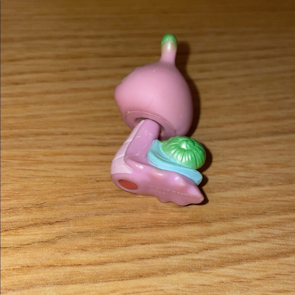 Littlest Pet Shop # 128 Retired Pink Snail With Green… - Gem